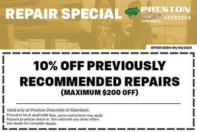 Chevrolet Rebate Offers | Discount Parts & Coupons For Oil Change